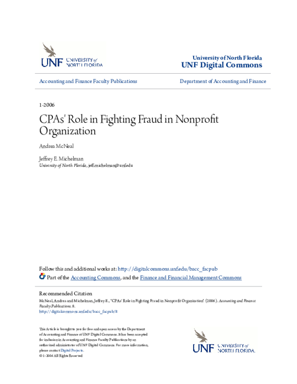 (PDF) Role in Fighting Fraud in Nonprofit Organization
