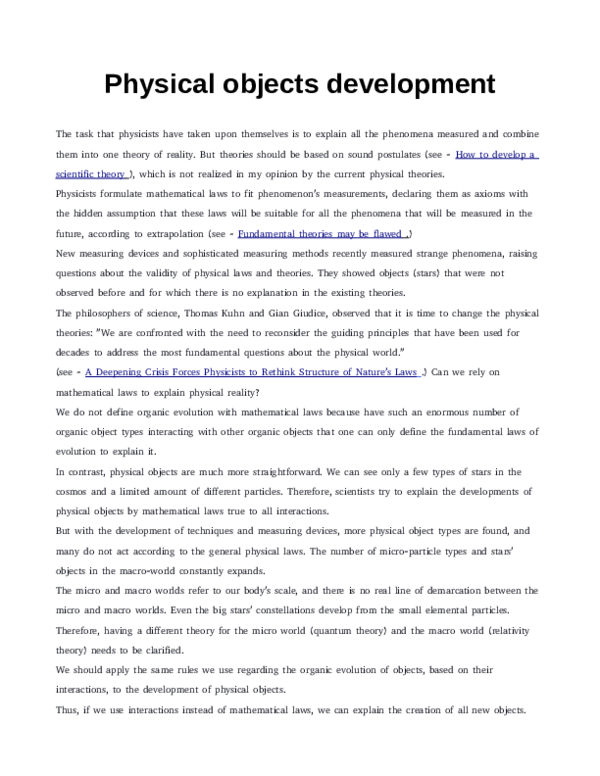 (PDF) Physical objects development | Yoram Har-Lev - Academia.edu