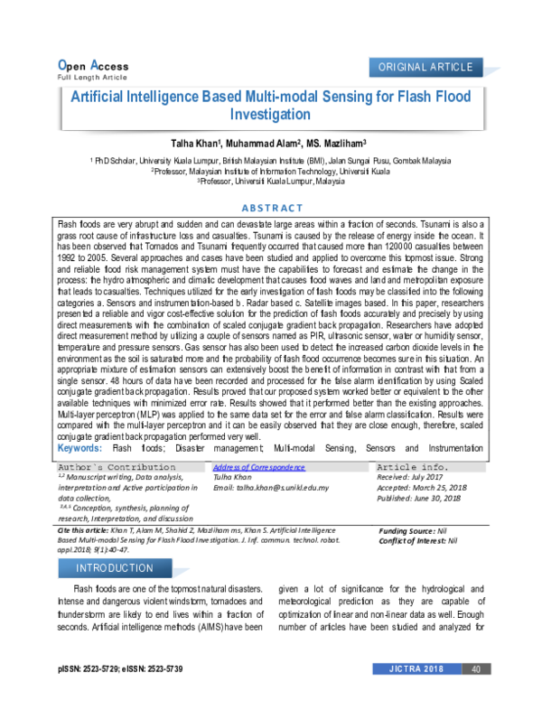 (PDF) Artificial Intelligence based Multi-modal sensing for flash flood ...