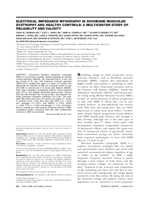 (PDF) Electrical impedance myography in duchenne muscular dystrophy and ...