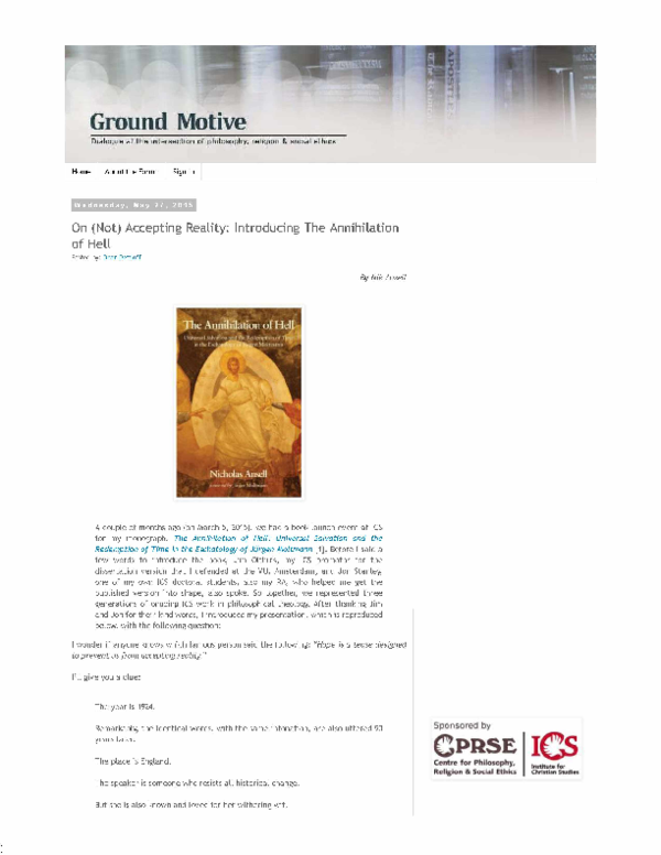 (PDF) On (Not) Accepting Reality: Introducing The Annihilation of Hell