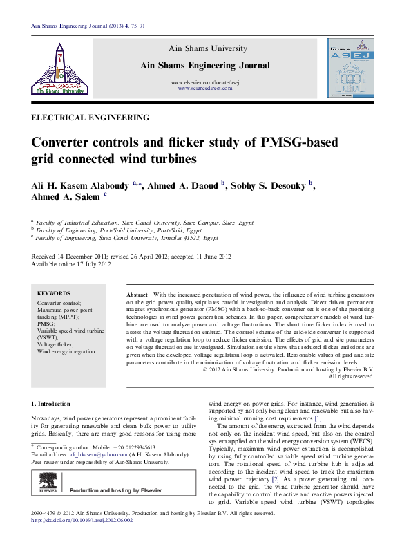 (PDF) Converter controls and flicker study of PMSG-based grid connected ...