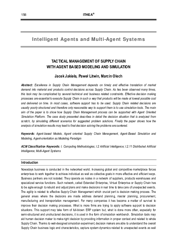 (PDF) Intelligent Agents and Multi-Agent Systems TACTICAL MANAGEMENT OF ...