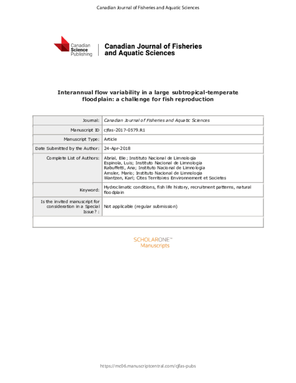 (PDF) Interannual flow variability in a large subtropical–temperate ...