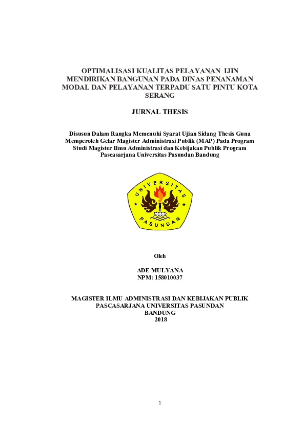 (DOC) Optimalisasi Kualitas Pelayanan Ijin Mendirikan Bangunan Pada ...