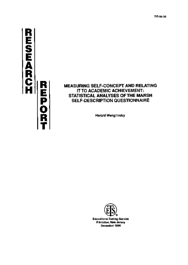 (PDF) Measuring Self-Concept and Relating It to Academic Achievement ...