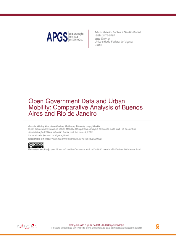 (PDF) Open Government Data and Urban Mobility: Comparative Analysis of Buenos Aires and Rio de ...
