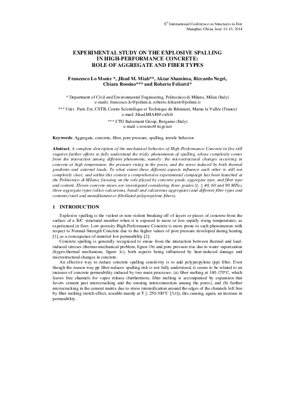 (PDF) Experimental Study on the Explosive Spalling in High-Performance ...