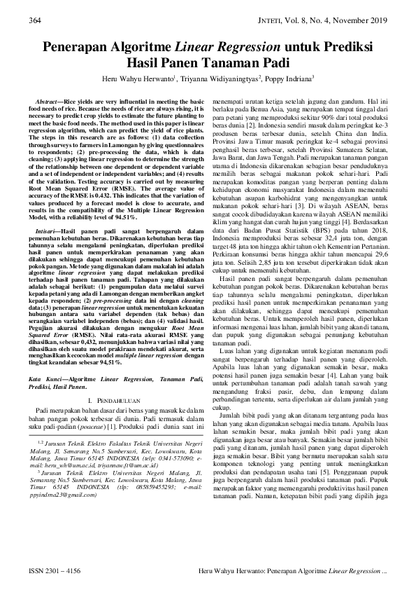 (PDF) Penerapan Algoritme Linear Regression untuk Prediksi Hasil Panen ...