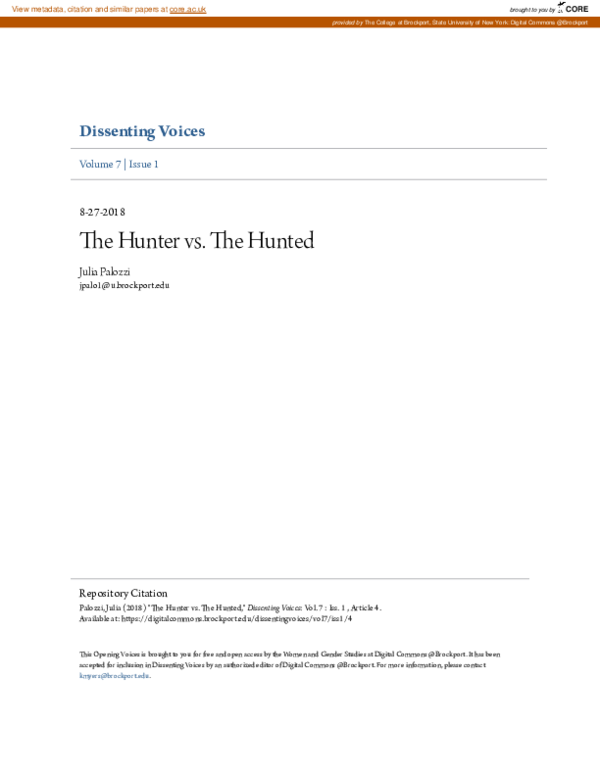 (PDF) The Hunter vs. The Hunted