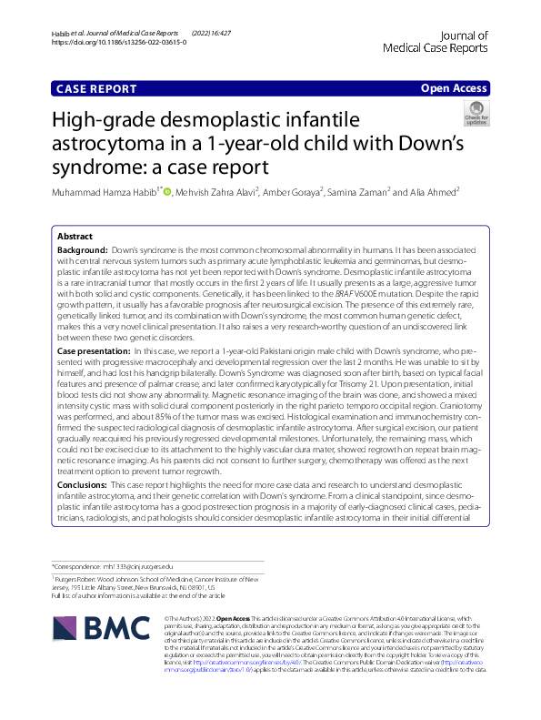 (PDF) High-grade desmoplastic infantile astrocytoma in a 1-year-old ...