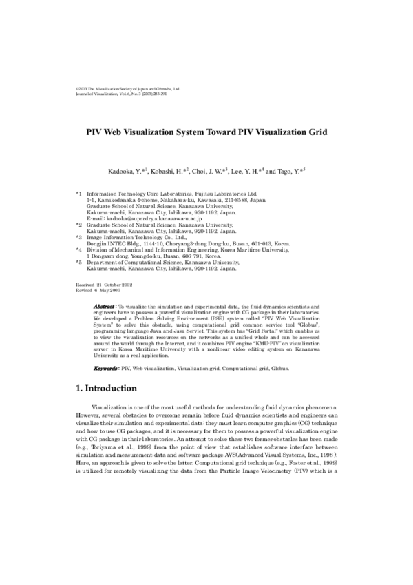 Pdf Piv Web Visualization System Toward Piv Visualization Grid