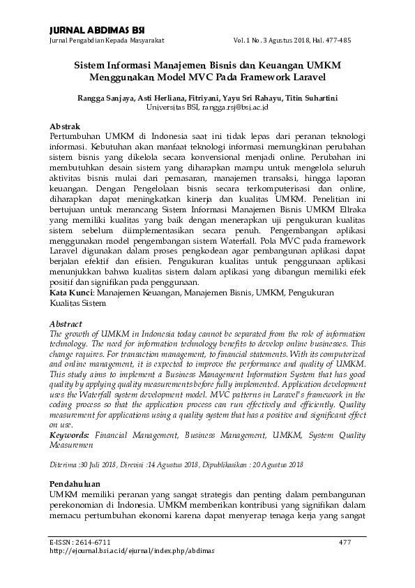 (PDF) Sistem Informasi Manajemen Bisnis dan Keuangan UMKM Menggunakan ...