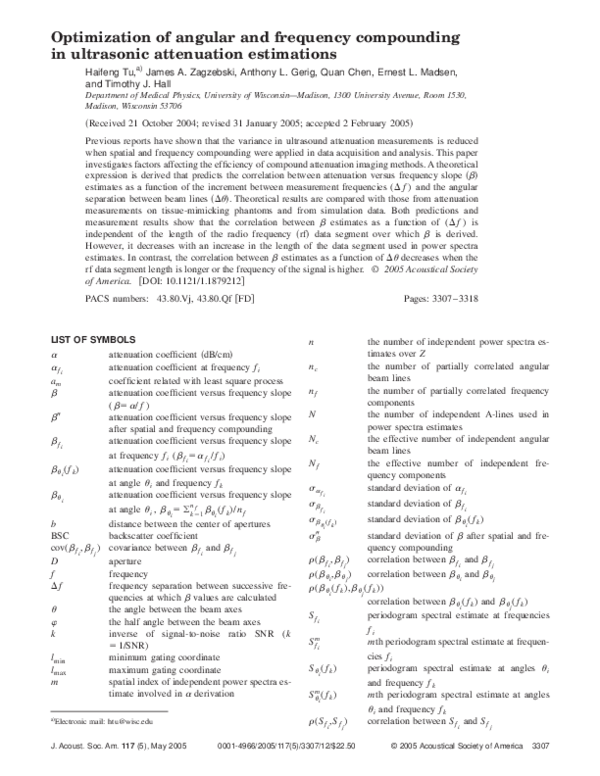 (PDF) Optimization of angular and frequency compounding in ultrasonic ...