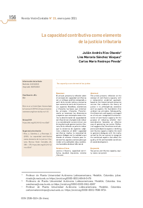 (PDF) La capacidad contributiva como elemento de la justicia tributaria