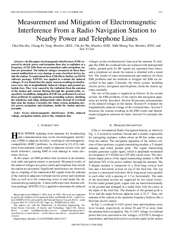 (PDF) Measurement and Mitigation of Electromagnetic Interference From a ...