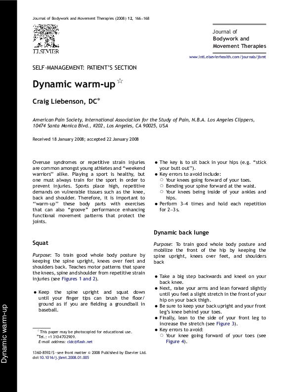 (PDF) Dynamic warm-up