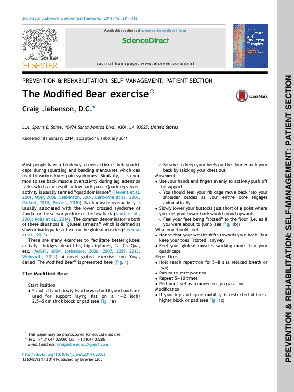 (PDF) The Modified Bear exercise