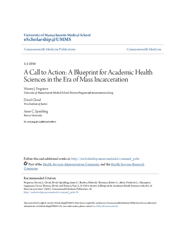 (PDF) A Call to Action: A Blueprint for Academic Health Sciences in the ...