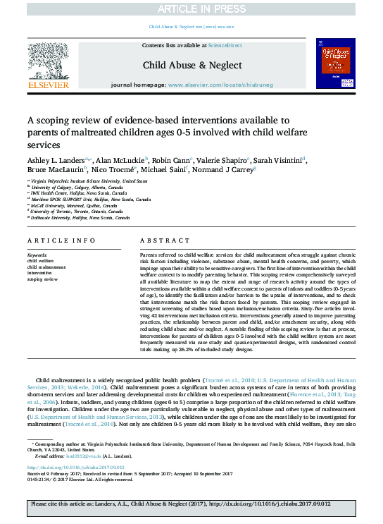 (PDF) A scoping review of evidence-based interventions available to parents of maltreated ...