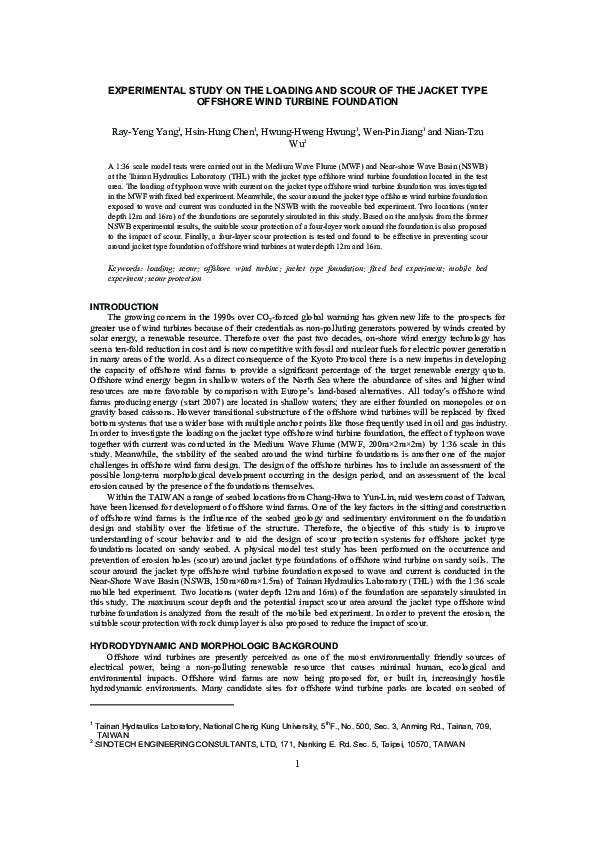 (PDF) Experimental Study on the Loading and Scour of the Jacket Type ...