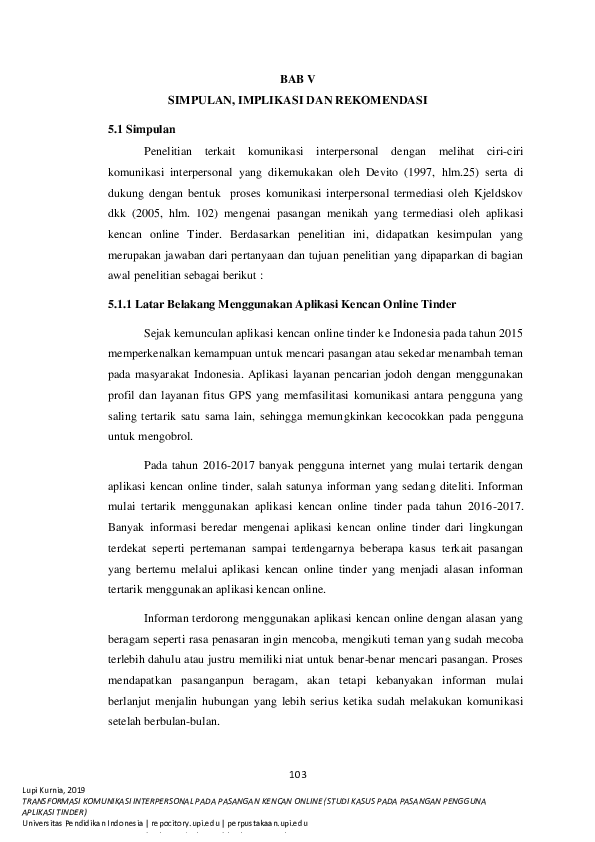 (PDF) TRANSFORMASI KOMUNIKASI INTERPERSONAL PADA PASANGAN KENCAN ONLINE : Studi Kasus pada ...