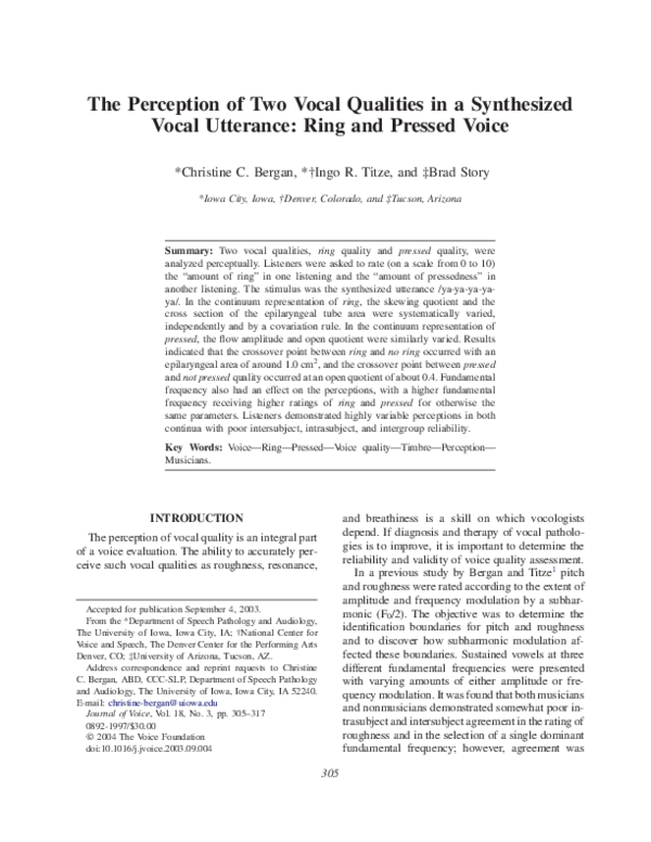 (PDF) The perception of two vocal qualities in a synthesized vocal ...
