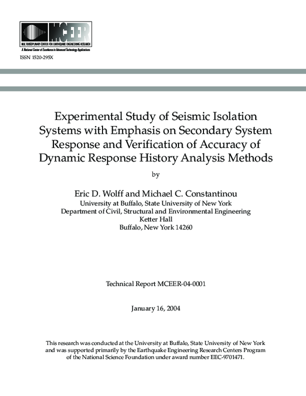 (PDF) Experimental Study of Seismic Isolation Systems with Emphasis on ...