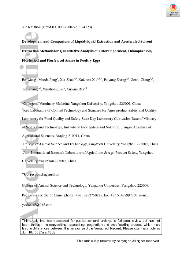 (PDF) Development and comparison of liquid-liquid extraction and accelerated solvent extraction ...
