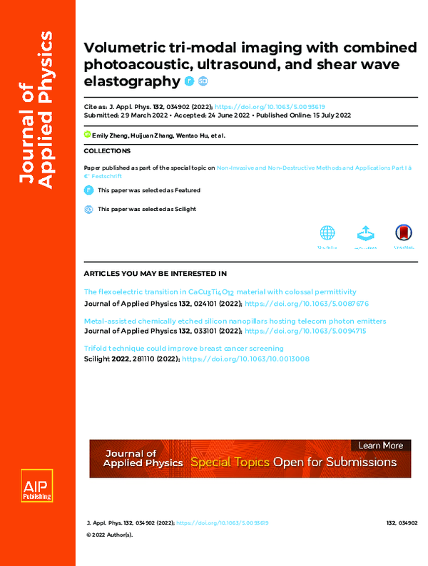 (PDF) Volumetric tri-modal imaging with combined photoacoustic ...