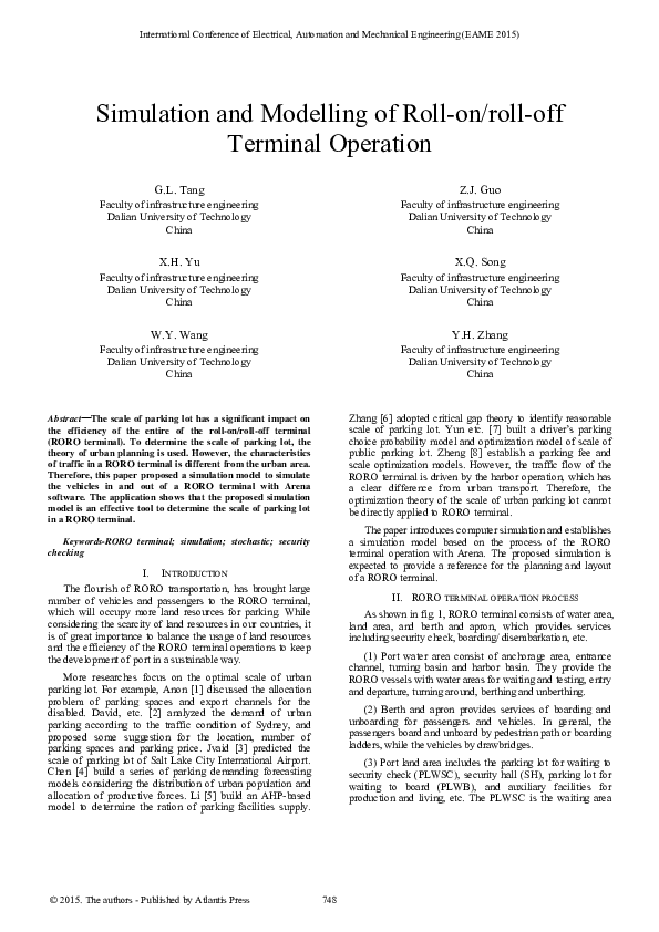 (PDF) Simulation and Modelling of Roll-on/roll-off Terminal Operation