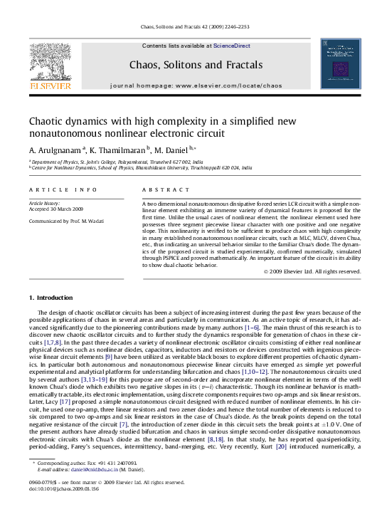 Pdf Chaotic Dynamics With High Complexity In A Simplified New