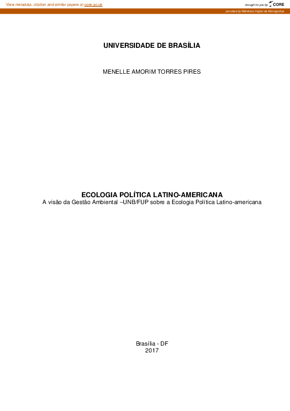 (PDF) Ecologia Política Latino-americana : a visão da Gestão Ambiental ...