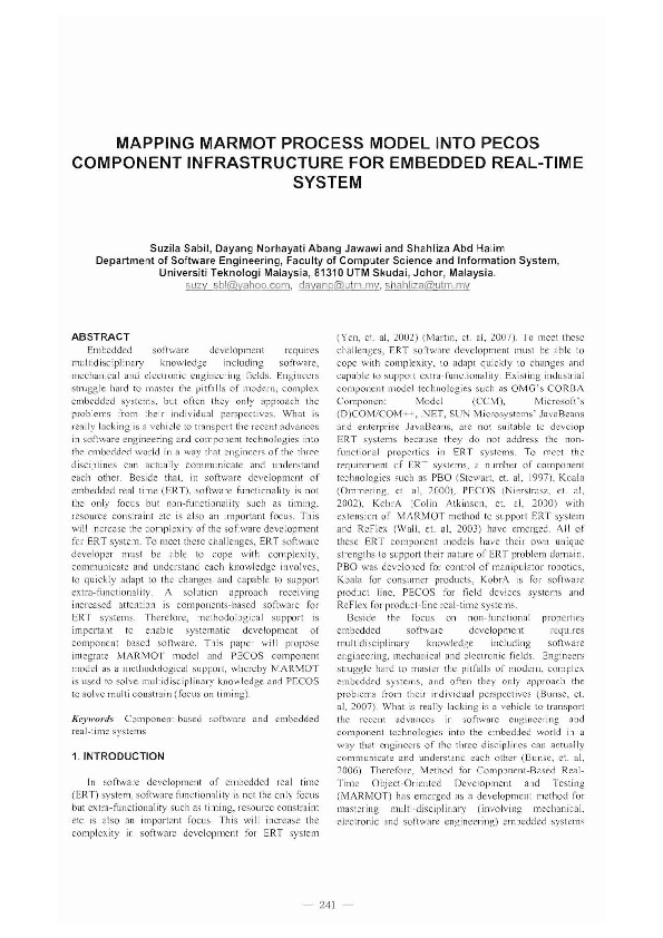 (PDF) Mapping marmot process model into PECOS component infrastructure ...