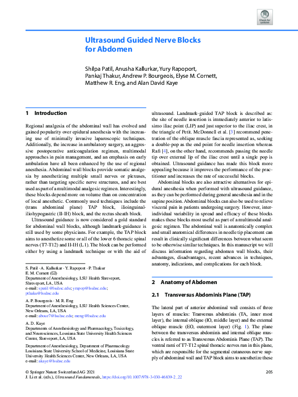 (PDF) Ultrasound Guided Nerve Blocks for Abdomen