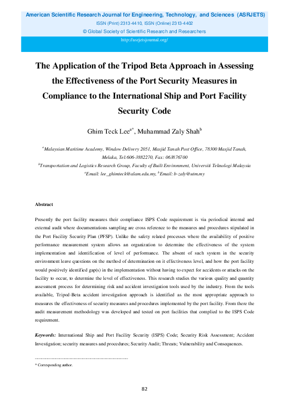 (PDF) The Application of the Tripod Beta Approach in Assessing the ...