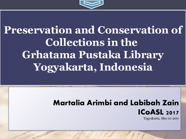 (PPT) Preservation and Conservation of Collections in the Grhatama ...