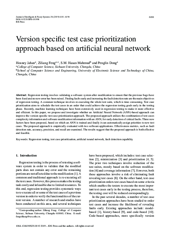 Pdf Version Specific Test Case Prioritization Approach Based On