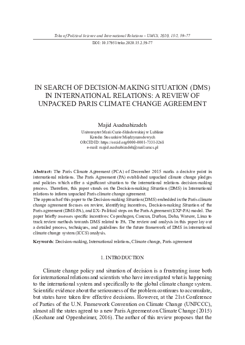 (PDF) In search of Decision-making Situation (DMS) in International ...