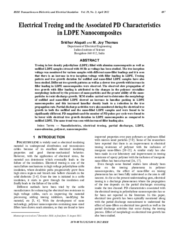 (PDF) Electrical treeing and the associated PD characteristics in LDPE ...