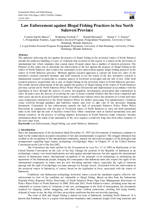 (PDF) 7 Law Enforcement against Illegal Fishing Practices in Sea North ...