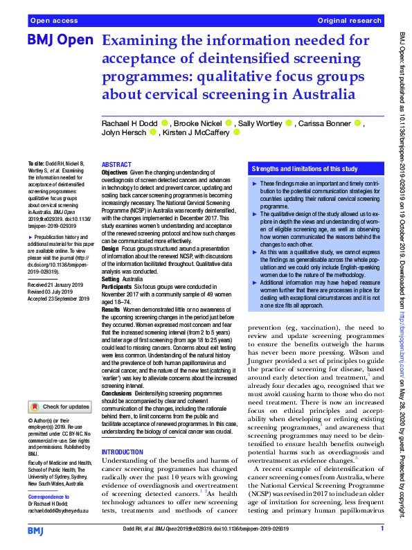 (PDF) Examining the information needed for acceptance of deintensified ...