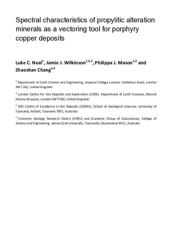 (PDF) Spectral characteristics of propylitic alteration minerals as a ...