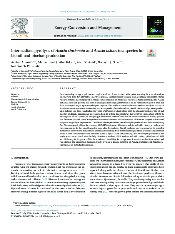 (PDF) Intermediate pyrolysis of Acacia cincinnata and Acacia ...