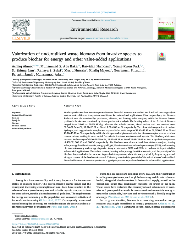 (PDF) Valorization of underutilized waste biomass from invasive species ...