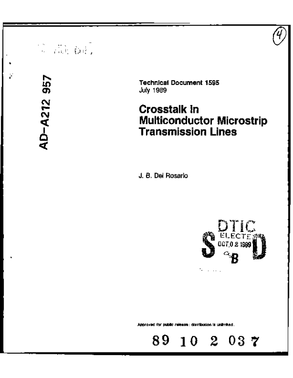 (PDF) Crosstalk in Multiconductor Microstrip Transmission Lines