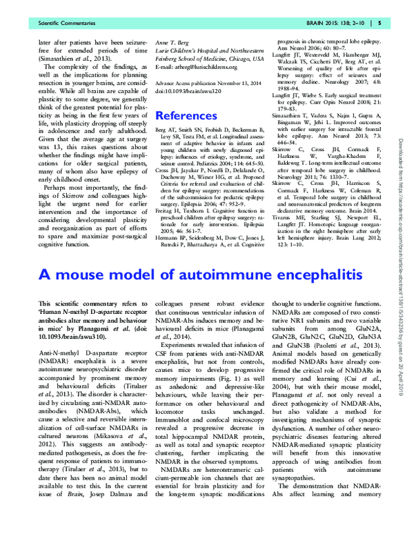 (PDF) A mouse model of autoimmune encephalitis