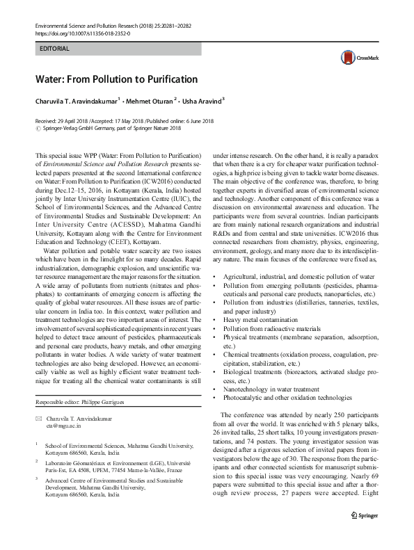 (PDF) Water: From Pollution to Purification