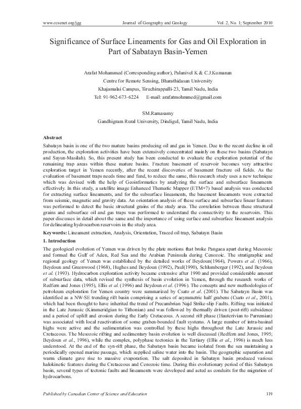 (PDF) Significance of Surface Lineaments for Gas and Oil Exploration in ...