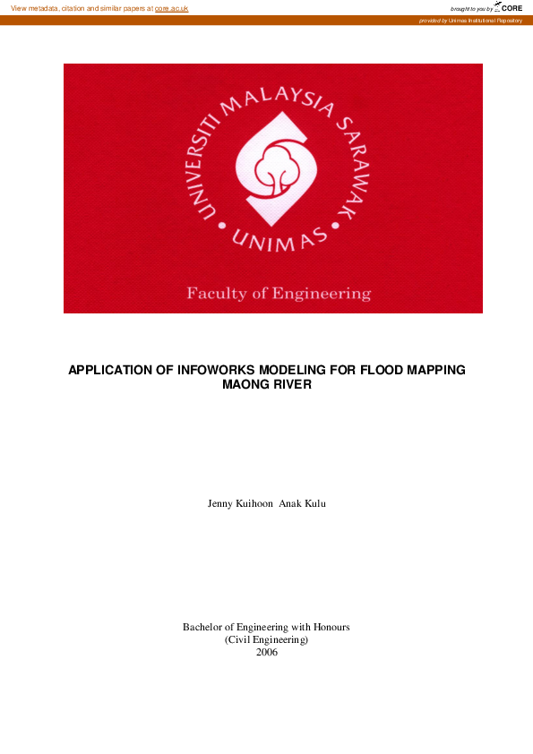 (PDF) Application of infoworks modeling for flood mapping of Maong River